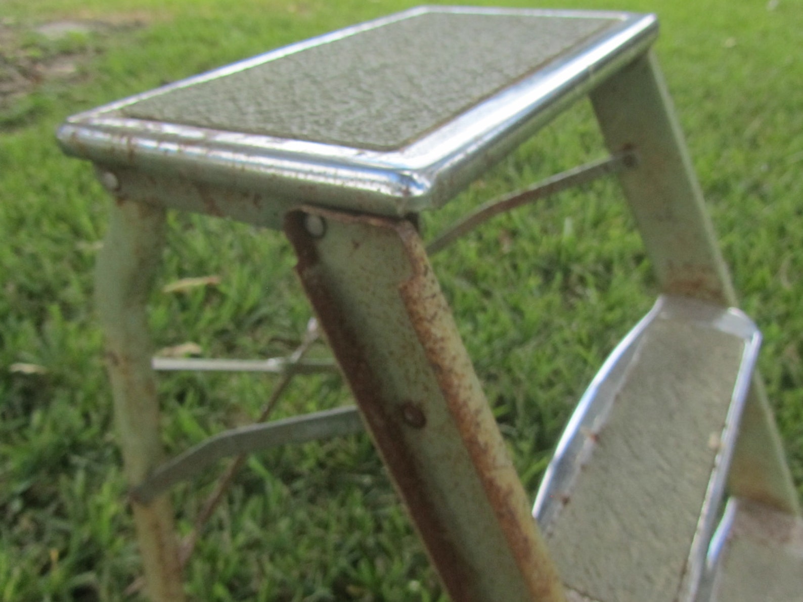 Vintage Metal Step Ladder Small Ladder Kitchen Stool | Etsy