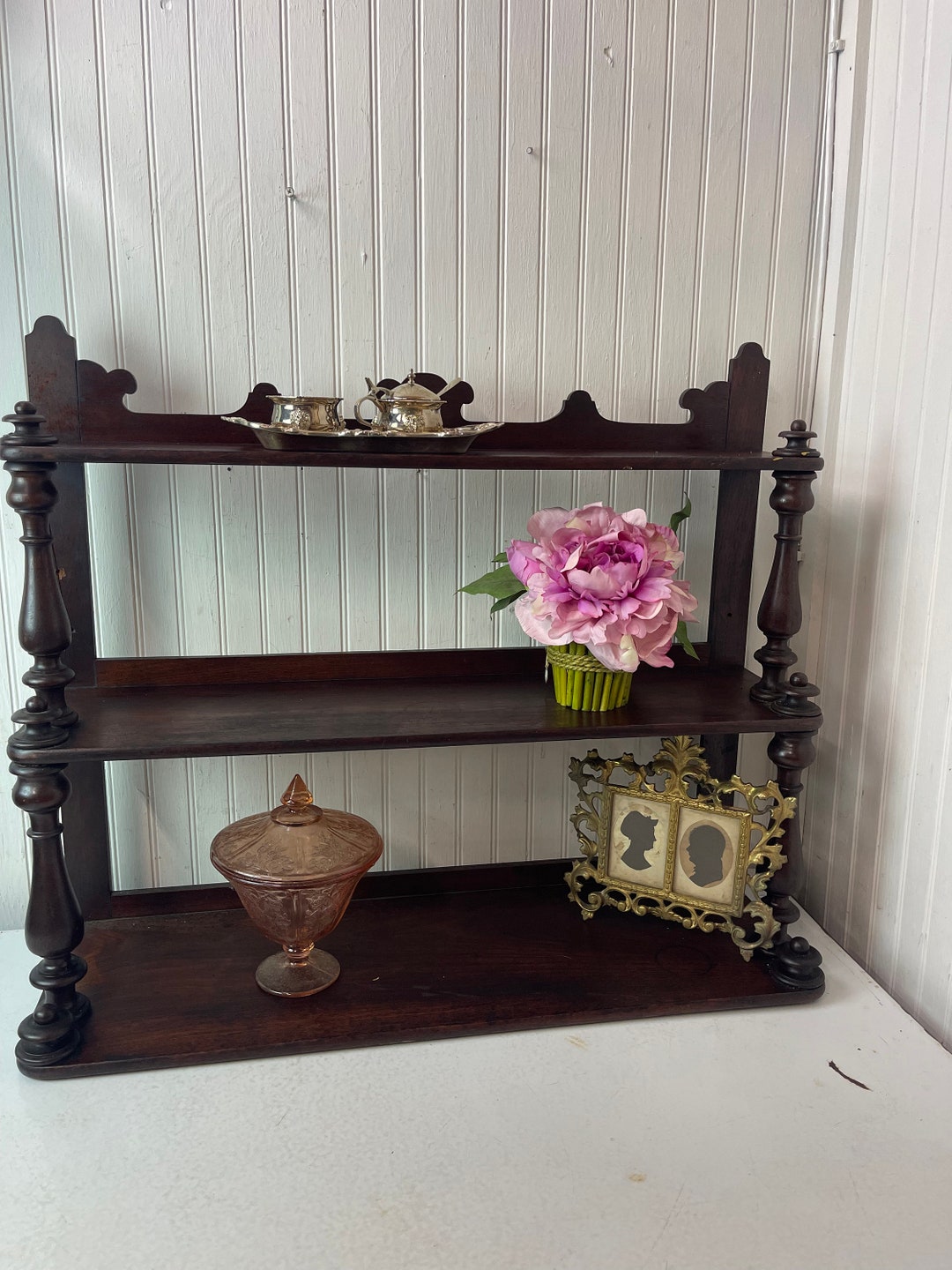 Antique Victorian Shelf, Vintage Wall Decor, Wood Corner Shelf, Vintage ...
