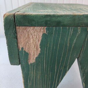 Vintage Wood Stool, Foot Stool, Step Stool, Green Stool, Mud Room ...