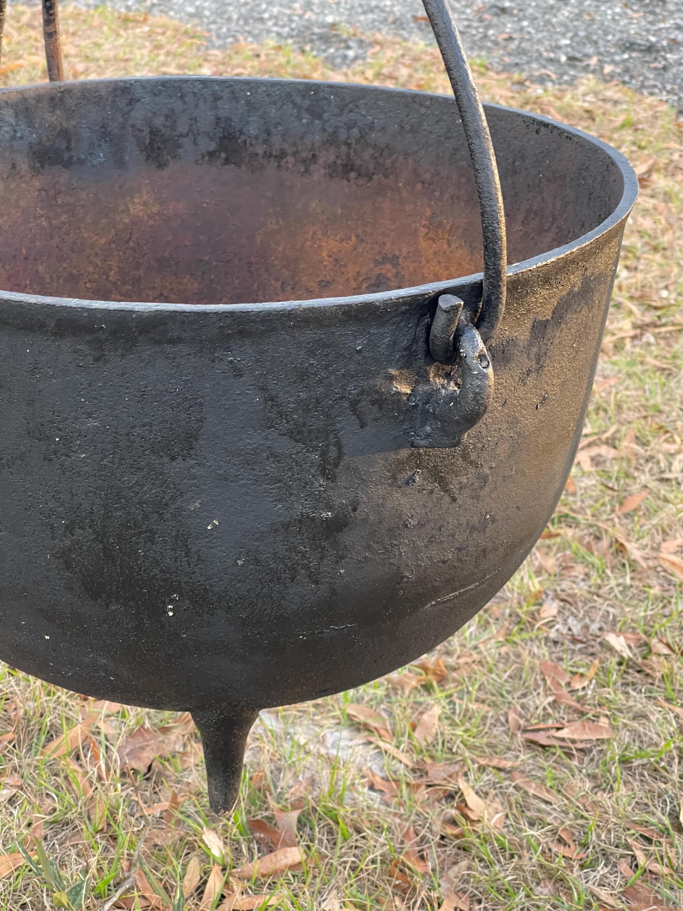 ANTIQUE CAST IRON Cauldron With Handle, Antique Wash Pot, 15 Gallon ...