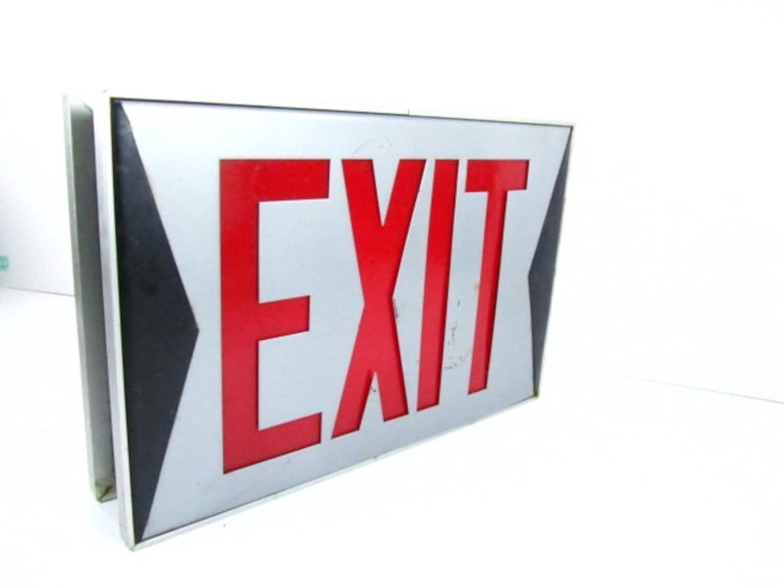 Exit Sign Metal Sign Vintage Sign Store Industrial Decor - Etsy