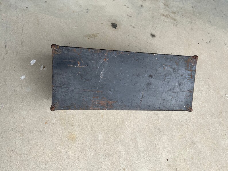 Vintage Metal Box Tool Box Black Metal Box Container Rusty - Etsy