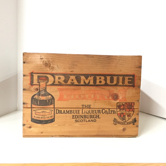 Vintage Wood Crate Wood Box Liquor Crate Drambuie Rustic | Etsy