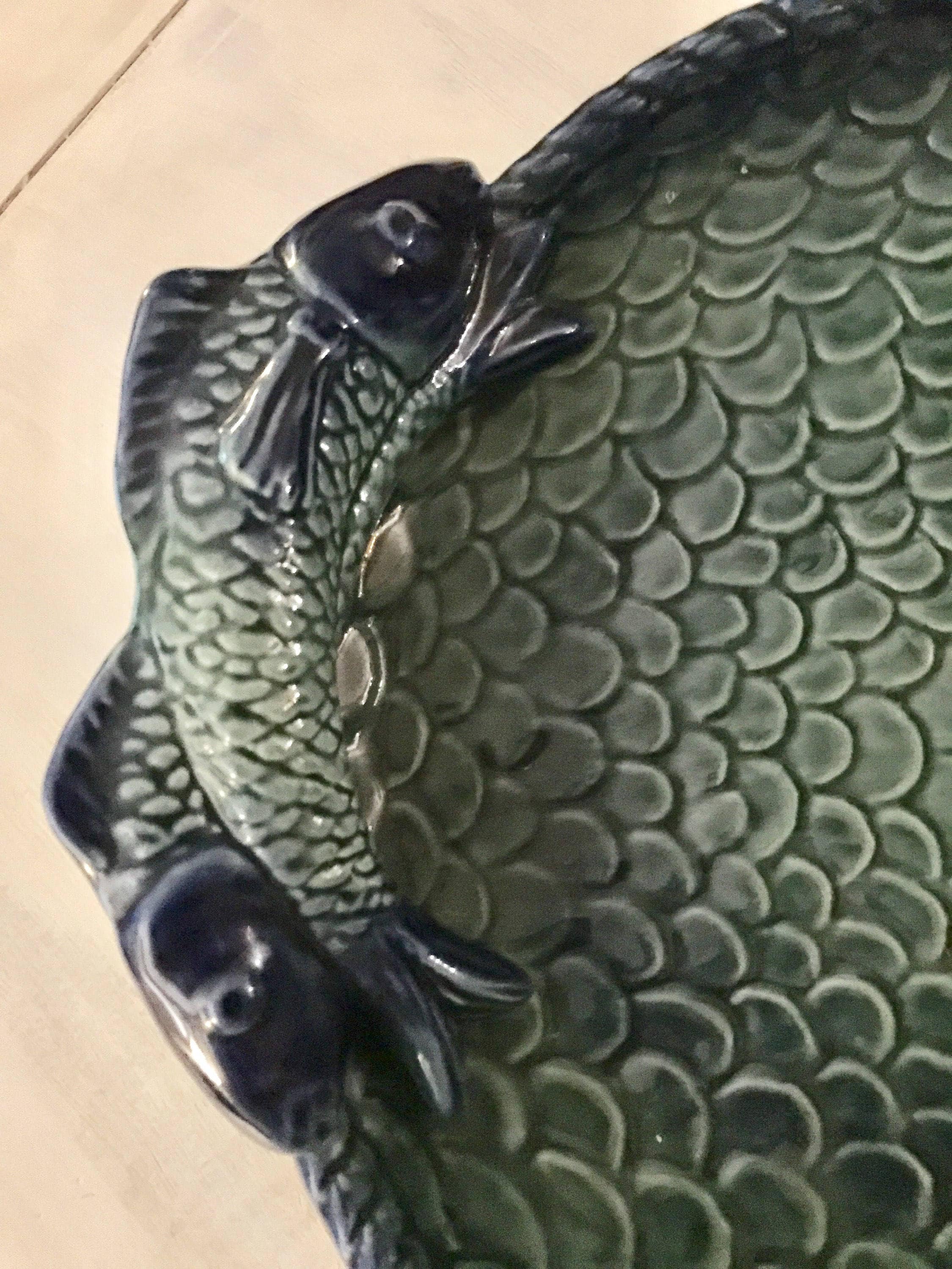 Large Platter Ceramic Platter Fish Plate Majolica | Etsy