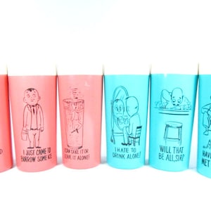 Plastic Bar Cups, Fun Plastic Barware Cups, Cartoon Barware, Mid ...