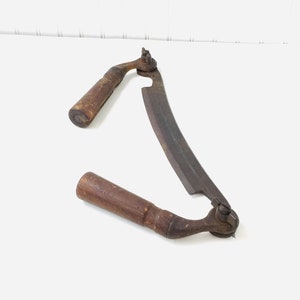 Antique Draw Knife, Folding Draw Knife, Vintage Tool, Rust, Metal Tool ...