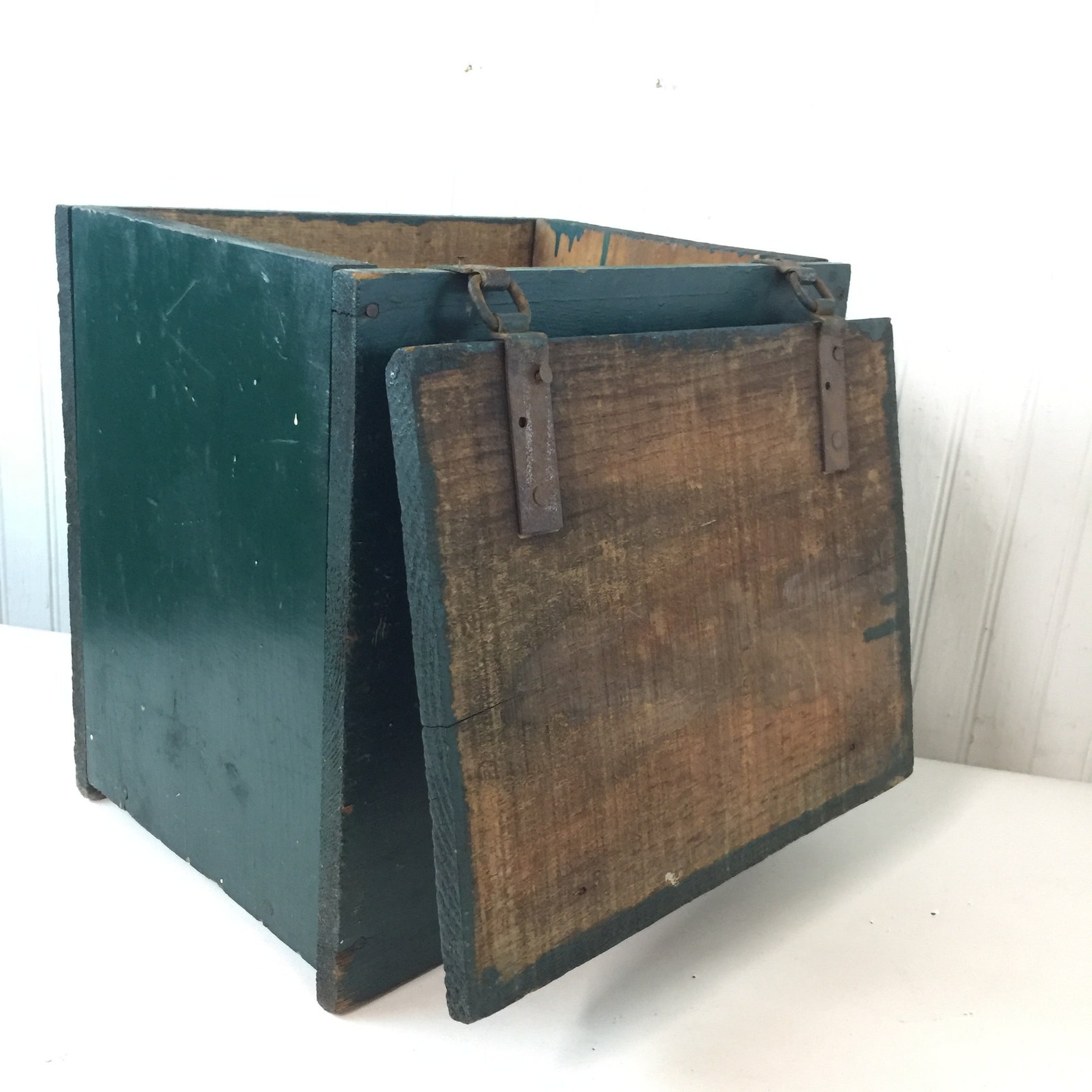 Vintage Milk Box, Milk Box, Wood Milk Box, Evans Amityville Dairy ...