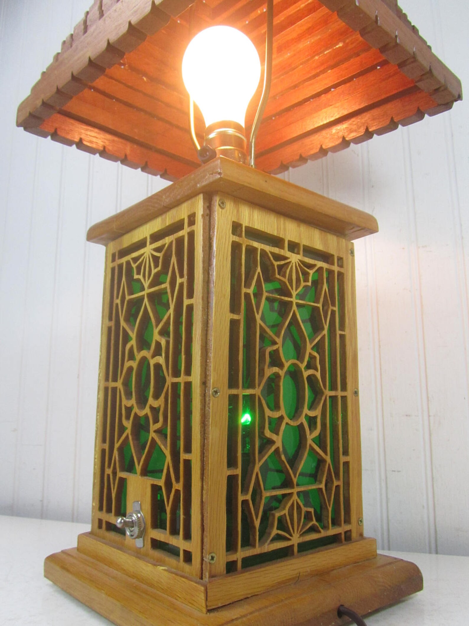 Folk Art Lamp, Wooden Lamp, Hand Made Lamp, Night Light, Table Lamp ...