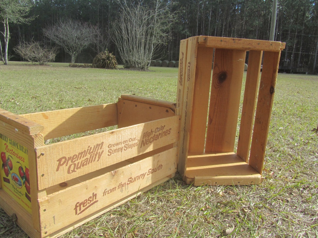 Wood Crate, Wood Box, Farmhouse Decor, Rustic Modern, Fruit Crate ...