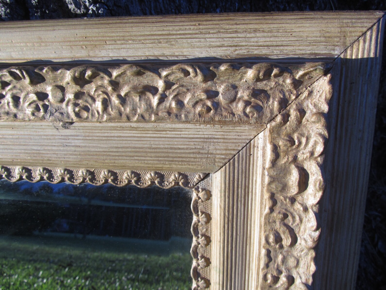 Antique Mirror, Vintage Mirror, Antique Frame, Wood Frame Mirror, Cream ...