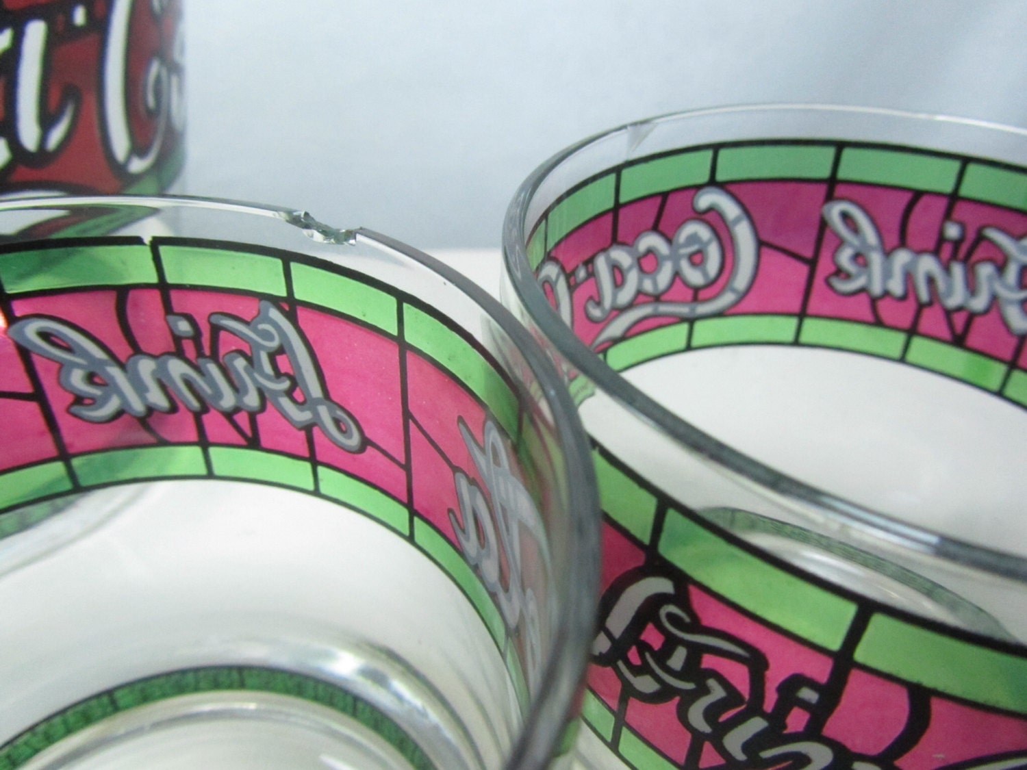 Coca Cola Coke Glassware Collectable Glass Red Green | Etsy