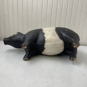 Hand Carved Wood Pig,folk Art, Whimsical Pig, Boho Decor, Farmhouse ...