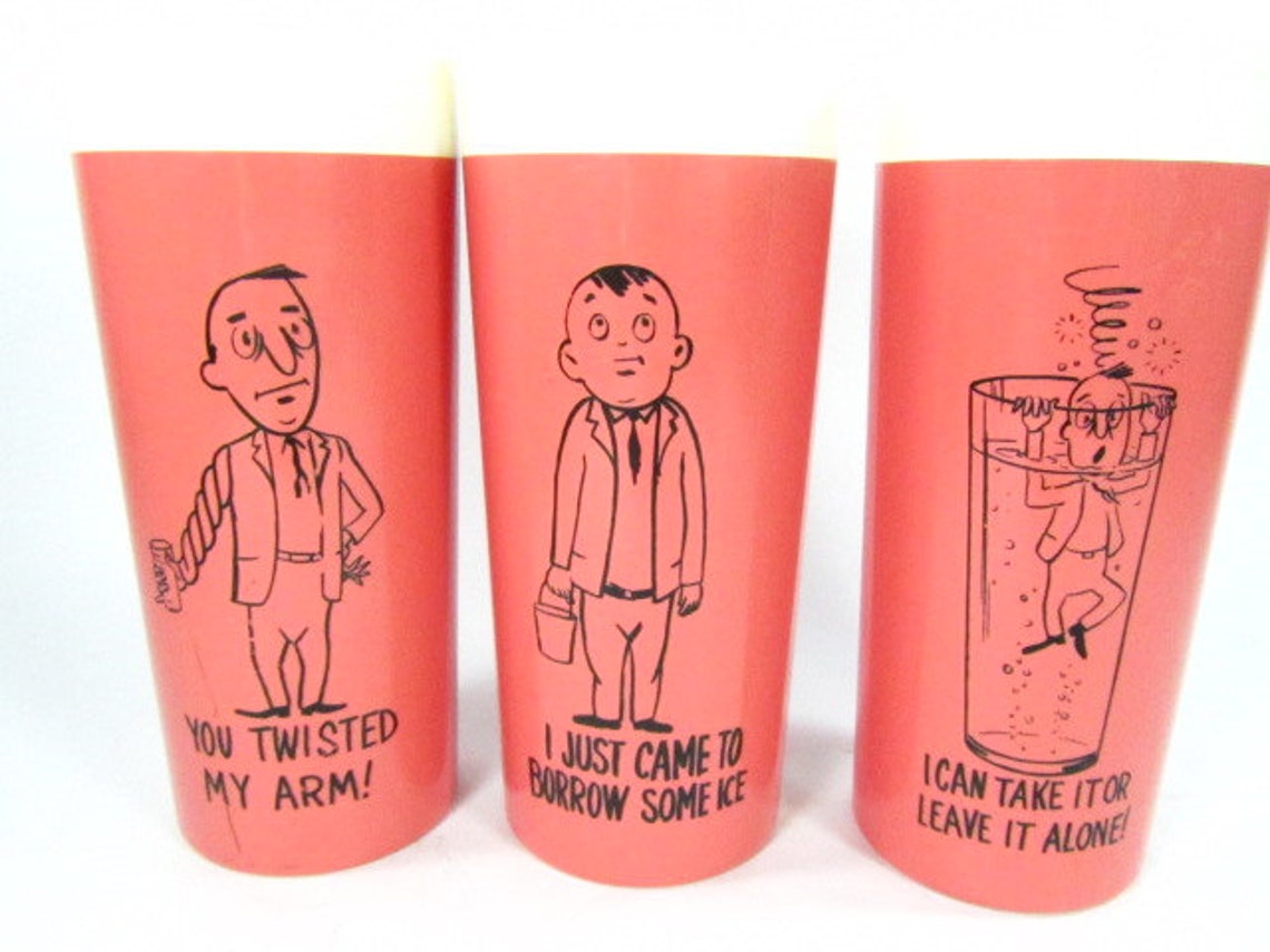 Plastic Bar Cups Fun Plastic Barware Cups Cartoon Barware - Etsy