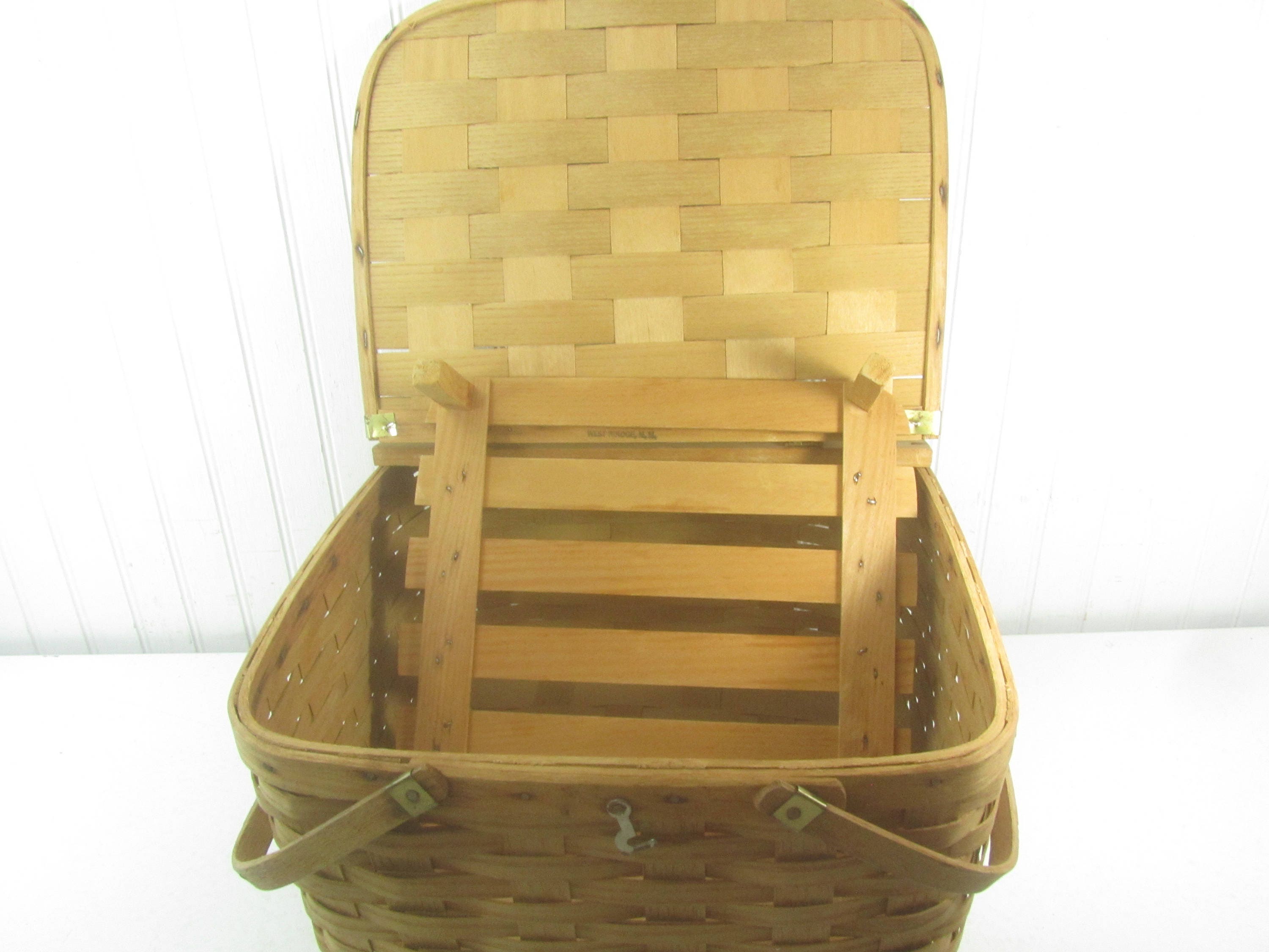 Vintage Picnic Basket Wicker Basket West Rindge Baskets Inc | Etsy