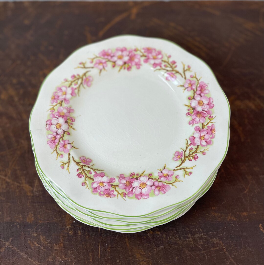 Vintage Plates, Antique Wedgwood Blossom Time Plates, Pink Plate, Wall ...