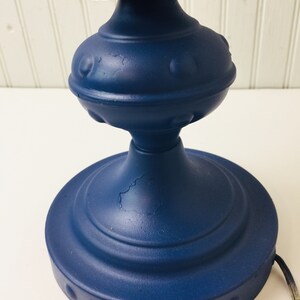 Vintage Lamp, Blue Metal Lamp, Table Lamp, Large Lamp, Lighting ...