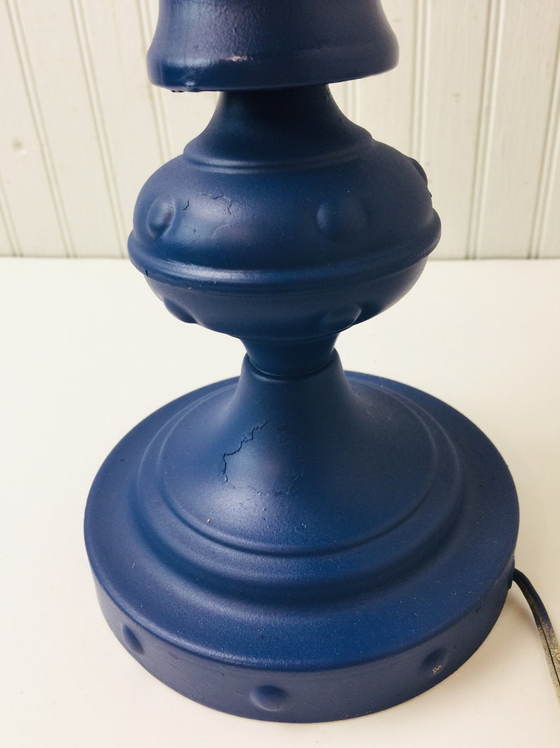 Vintage Lamp blue metal lamp table lamp large | Etsy