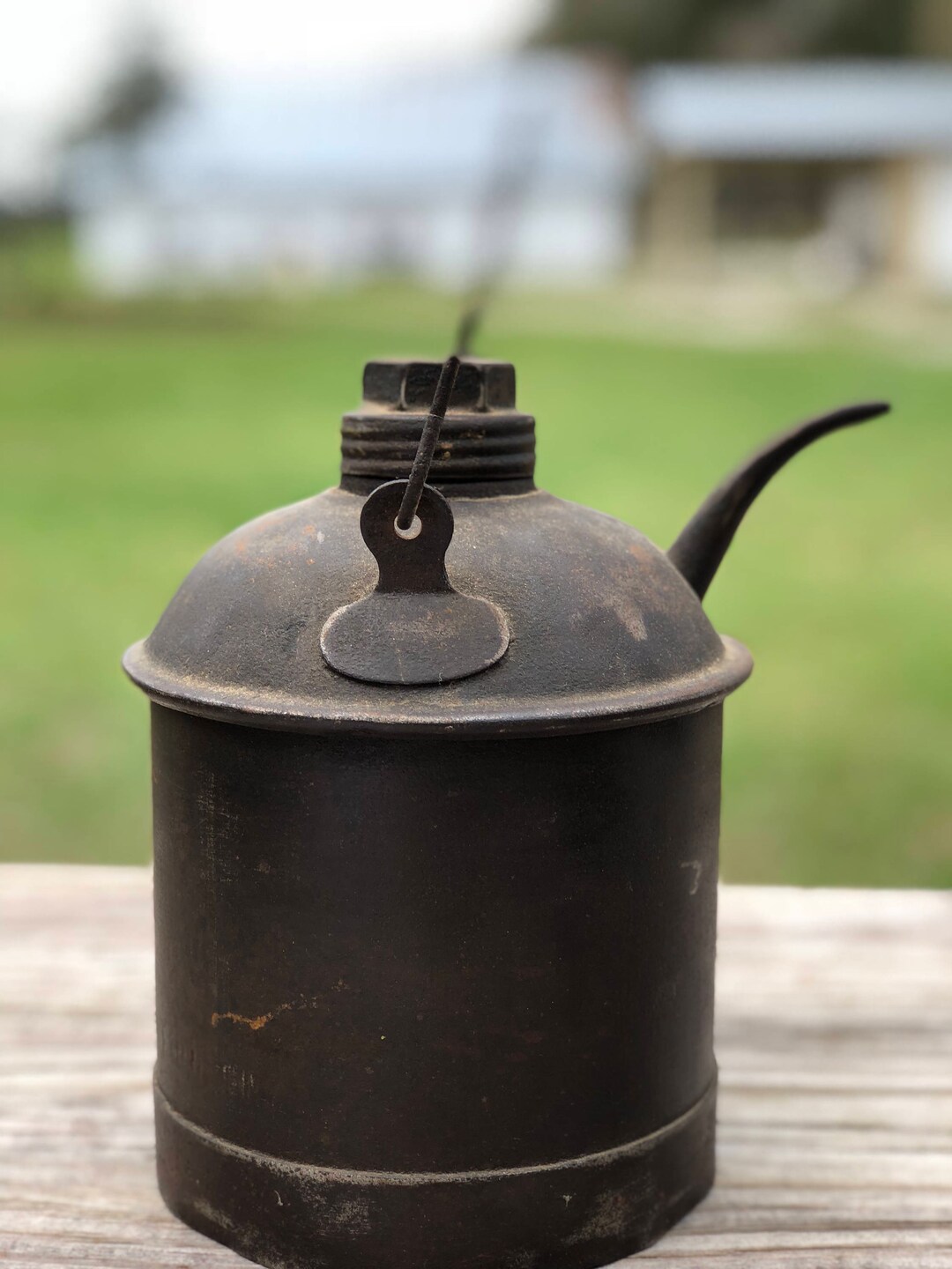 Antique Oil Can, Railroad Oil Can, Metal Container, Farmhouse Decor ...