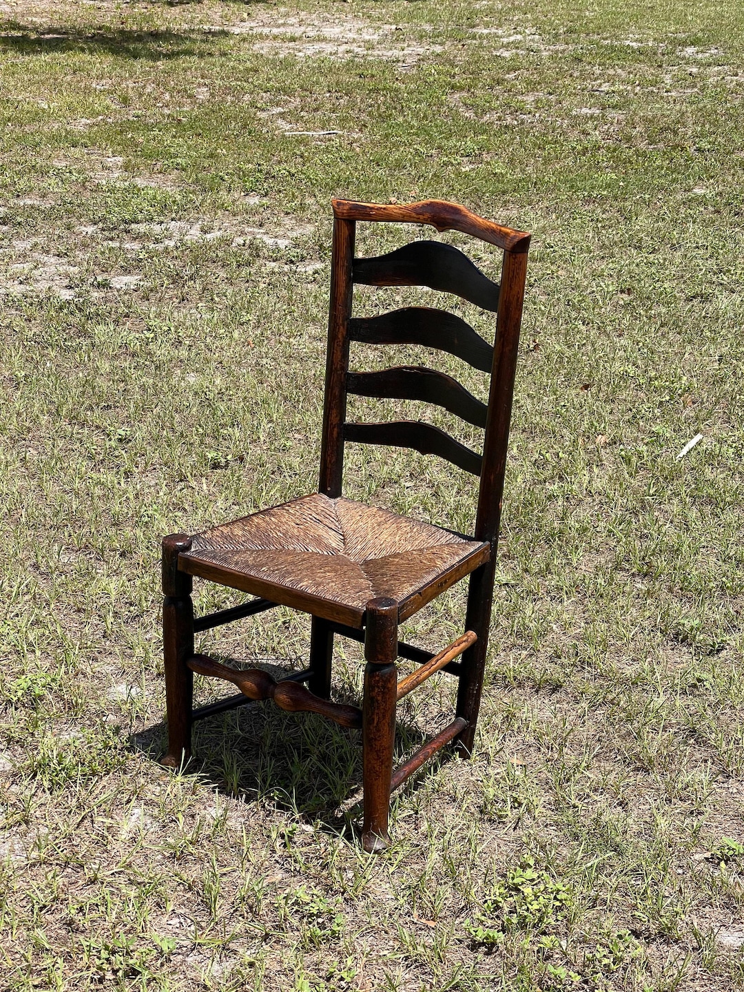 1700s Primitive Chair, Farmhouse Decor, Wood Chair, Antique Ladder Back ...