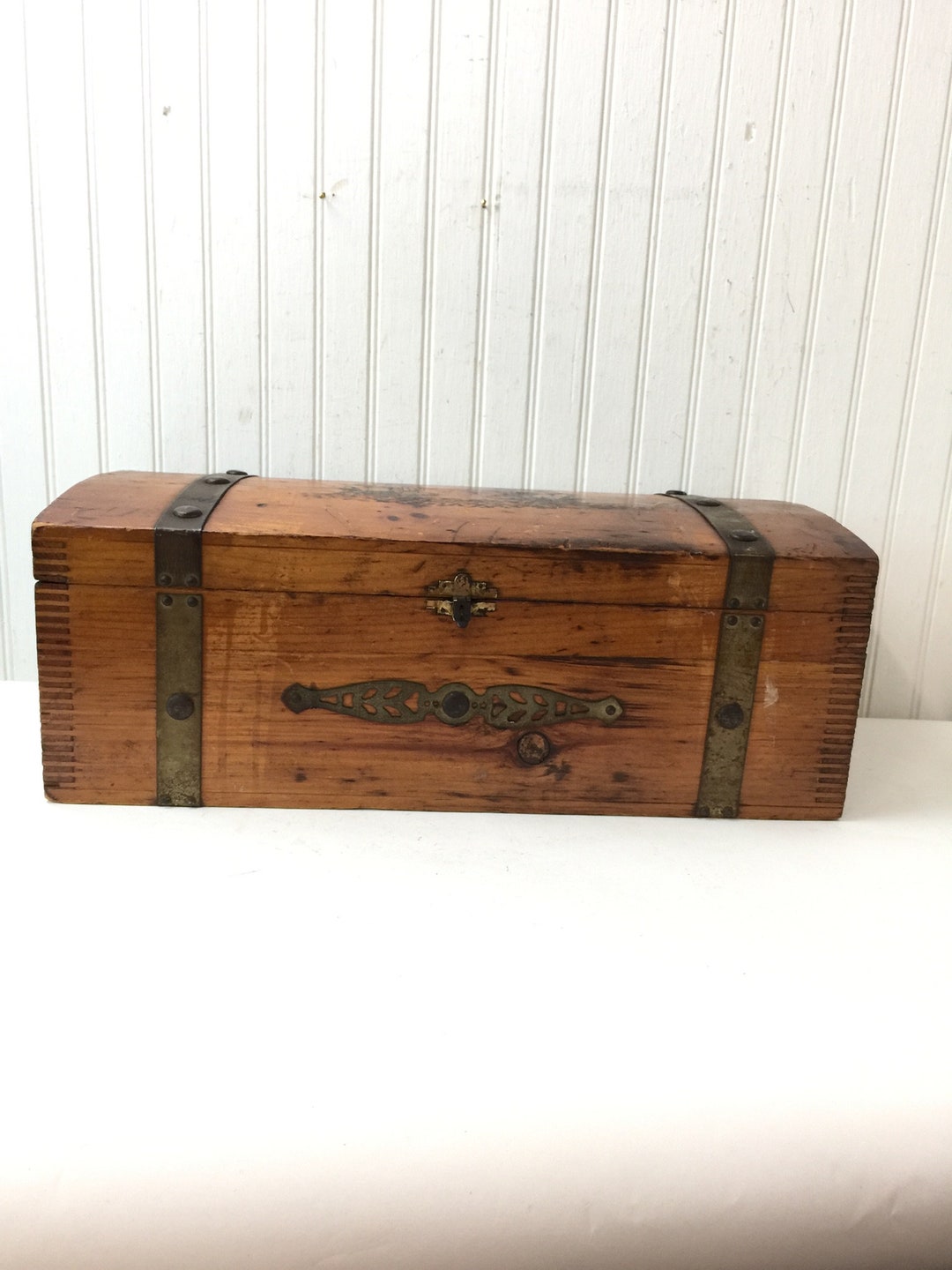 Vintage Wood Box, Ship Box, Cedar Box, Work Box, Hope Chest, Treasure ...