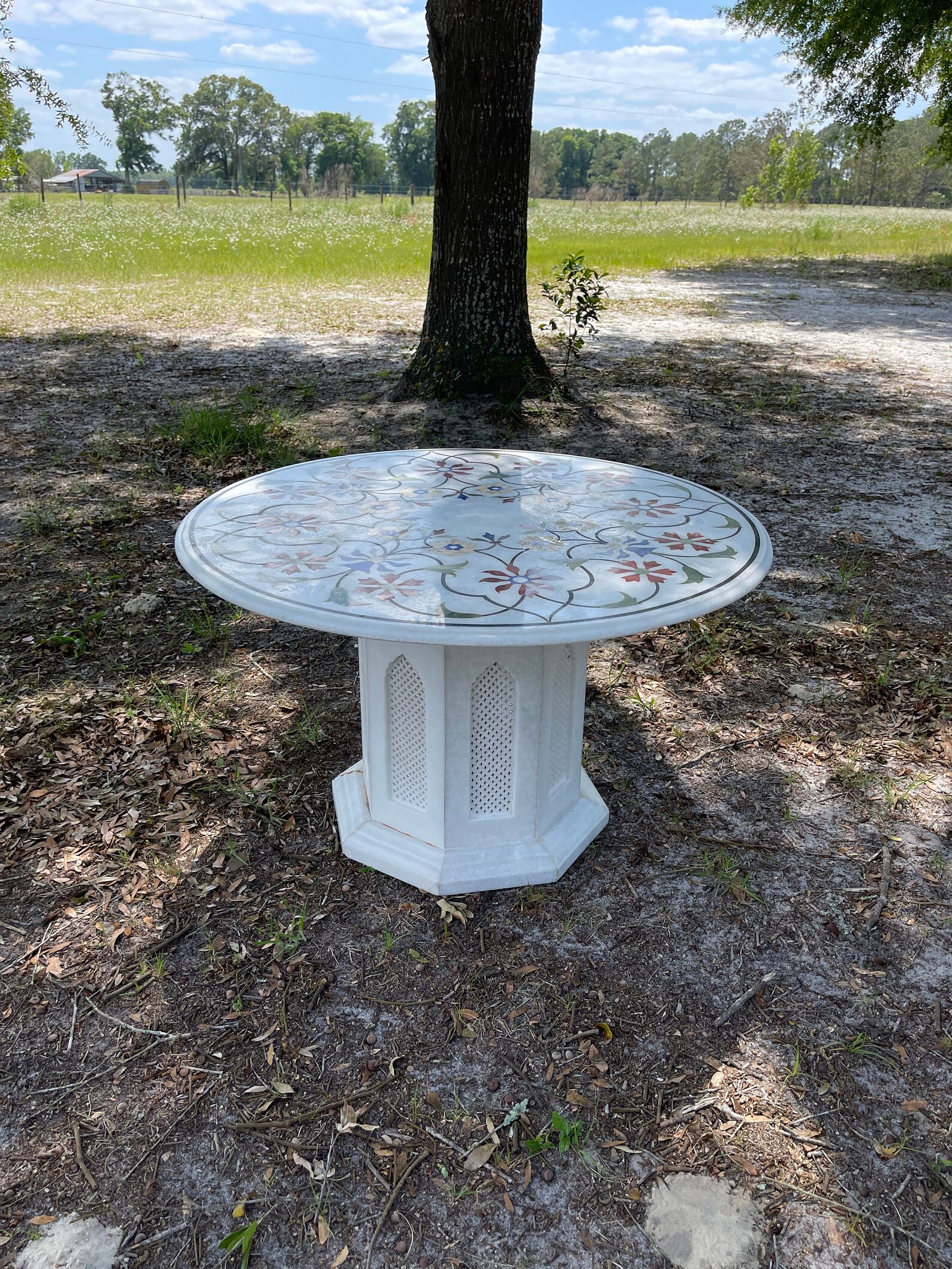 Vintage Marble Table Gem Stone Table Side Table Ornate - Etsy