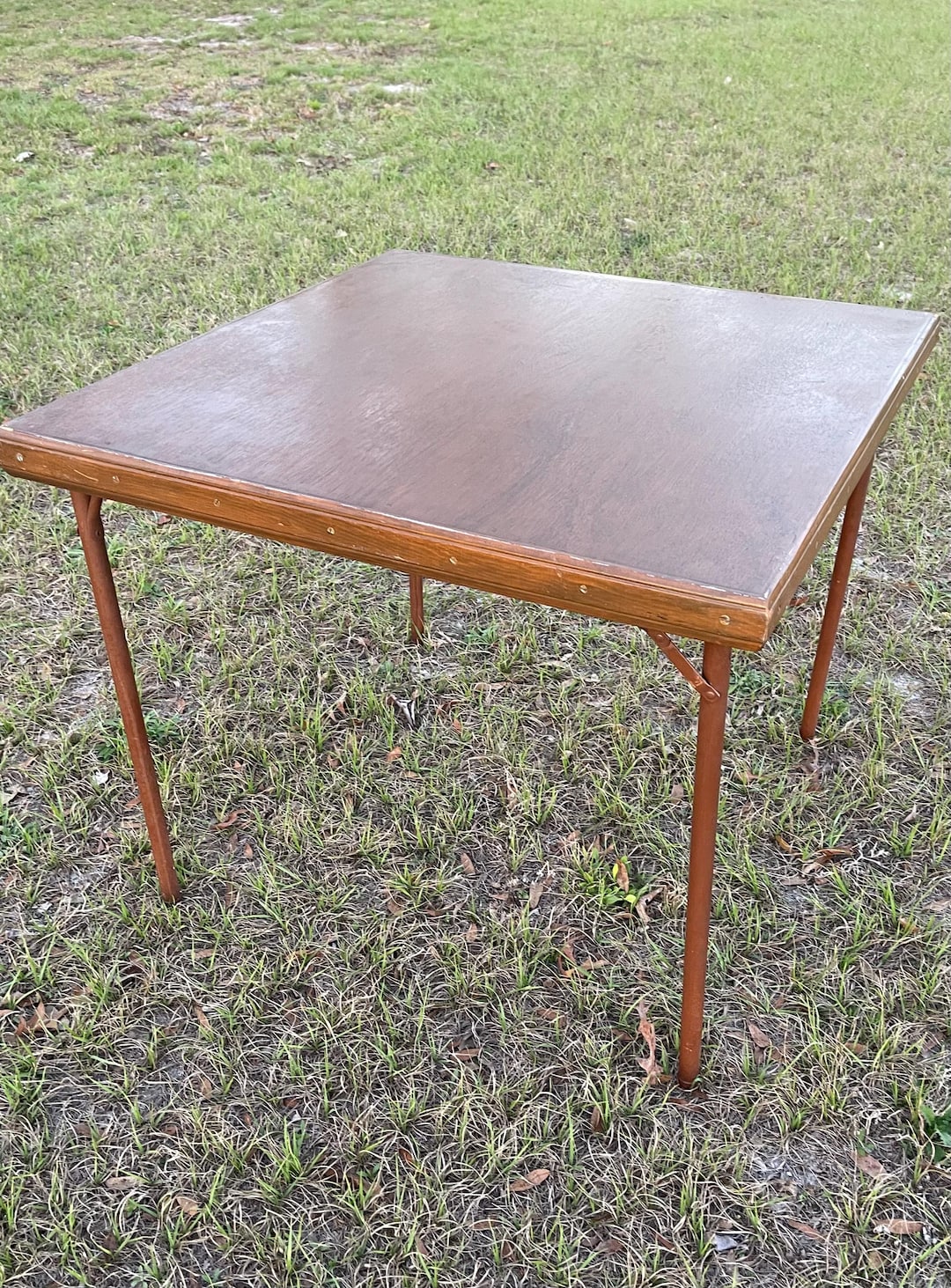 Vintage Wood Card Table, Furniture, Vintage Folding Card Table, Game ...