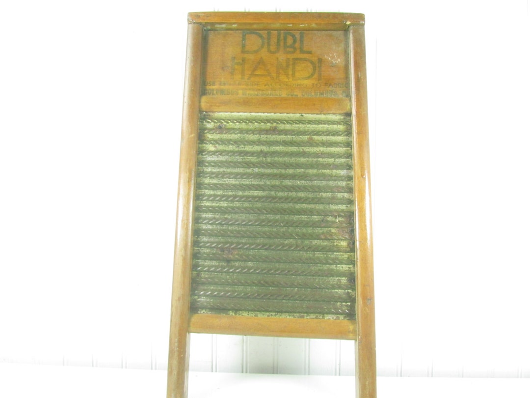 Vintage Washboard, Wood and Metal Washboard, Dubl Handi Washboard ...