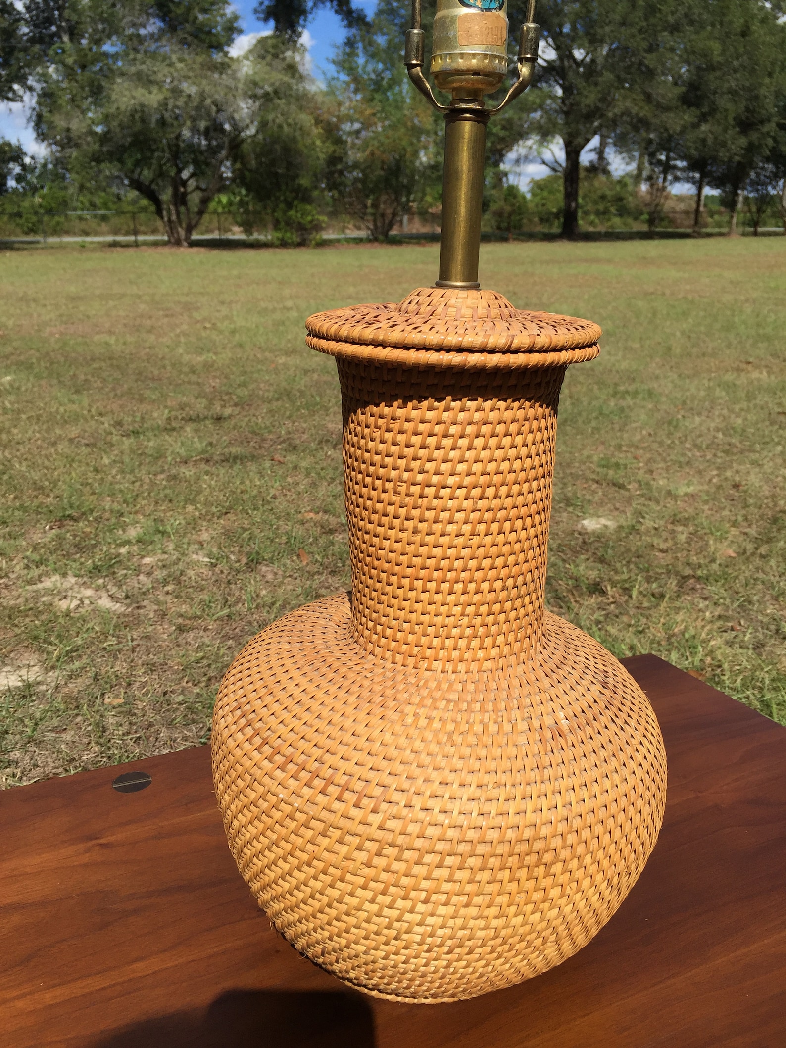 Vintage Wicker Lamp Wicker Light Retro Lamp Mid Century - Etsy