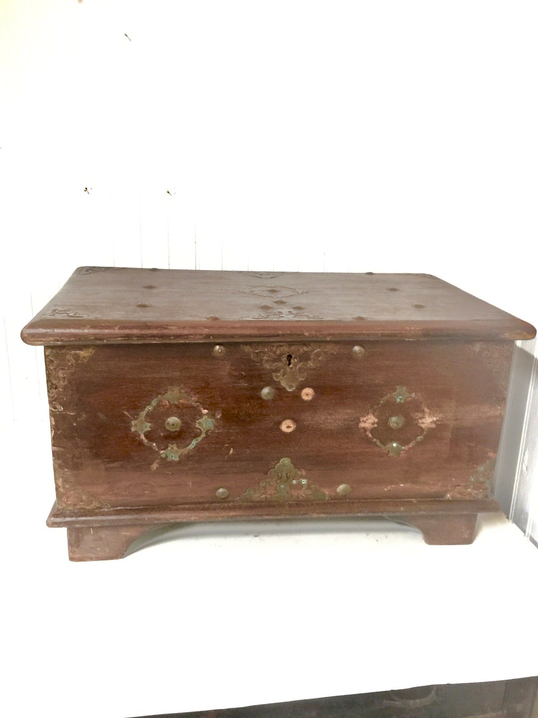 Vintage Wood Box, Tea Caddy, Tea Box, Antique Keepsake Box, Ornate Box ...