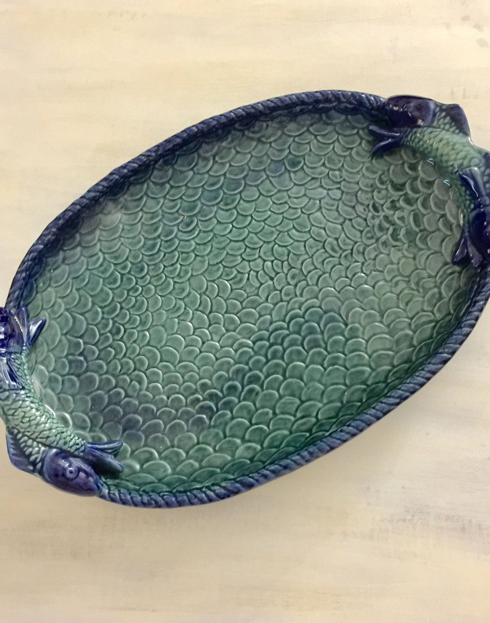 Large Platter Ceramic Platter Fish Plate Majolica | Etsy