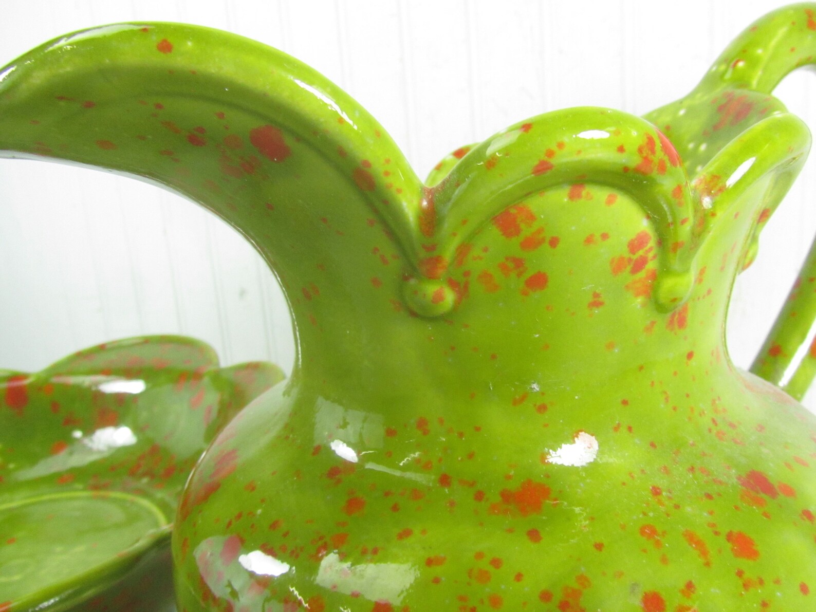 Pitcher and Wash Bowl Green water Pitcher Shabby Chic - Etsy