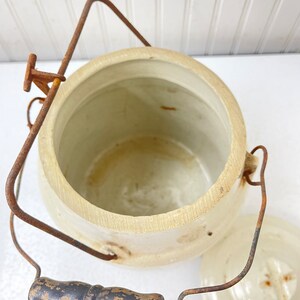 Vintage Crock, Locking Crock, Vintage Pottery, White Salt Glaze Crock ...