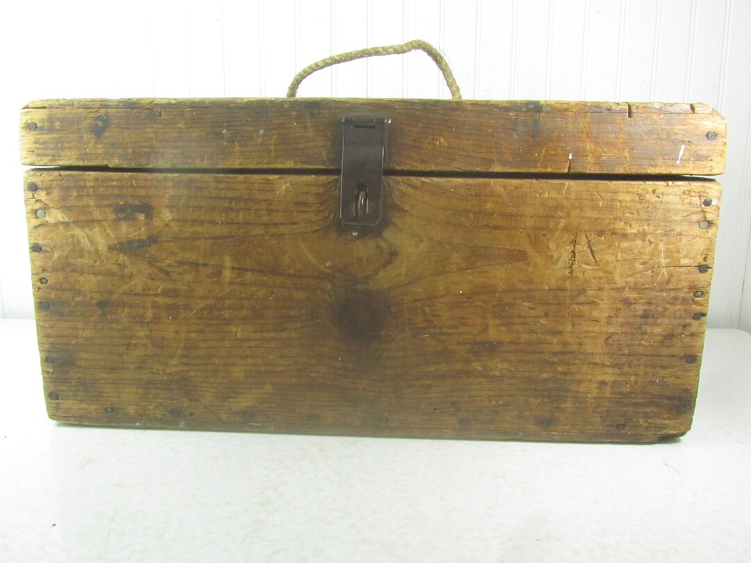 Vintage Wood Box, Carpenter Box, Industrial Box, Work Box, Hand Made ...