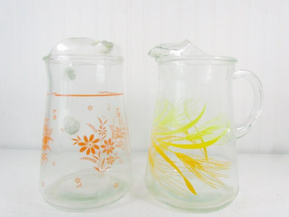 Vintage Glass Pitcher Pitcher Set 1950-60 Glassware Water - Etsy
