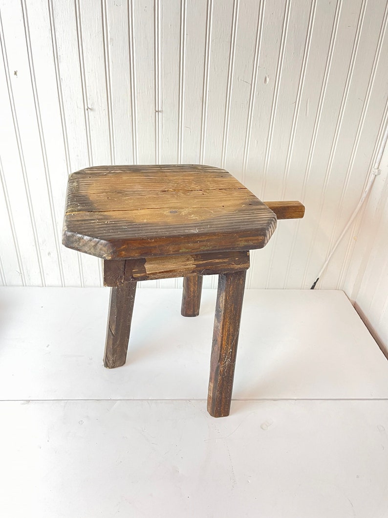 Primitive Wood Milking Stool, Vintage Decor, Farmhouse Decor, Foot ...