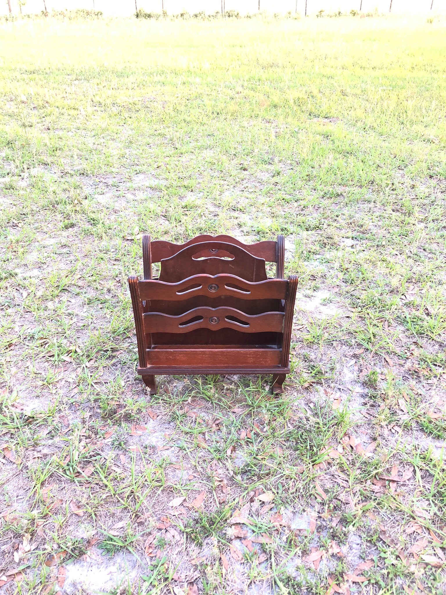 Wood Magazine Holder mid century magazine rack organizer | Etsy