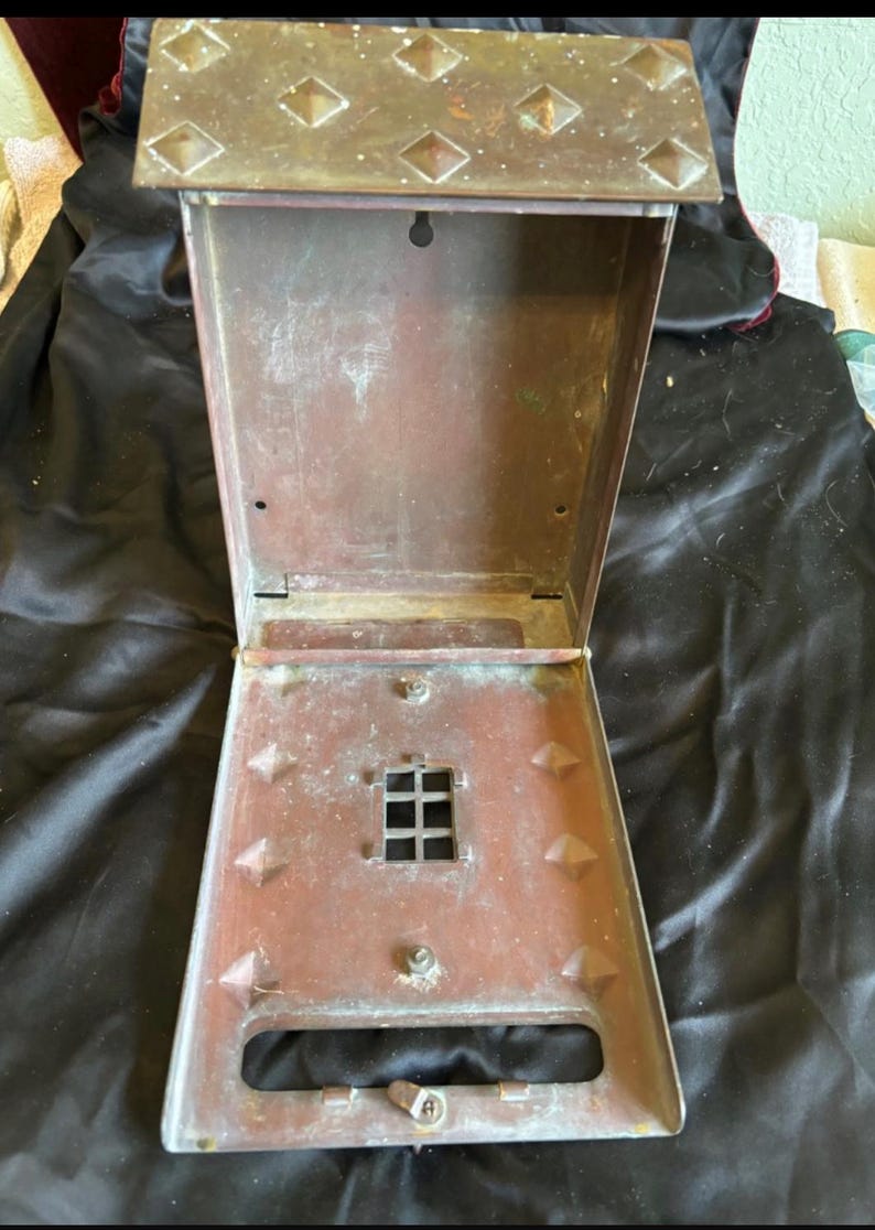 Antique Arts & Crafts (stickley Era) Heavy Copper Mailbox, Mission ...