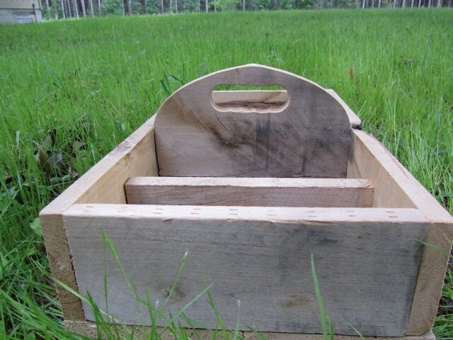 Wood crate wood caddy container carry box planter | Etsy