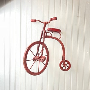 Bicycle, Sculpture, Bike, Red Penny Farthing, Sports Collectible ...