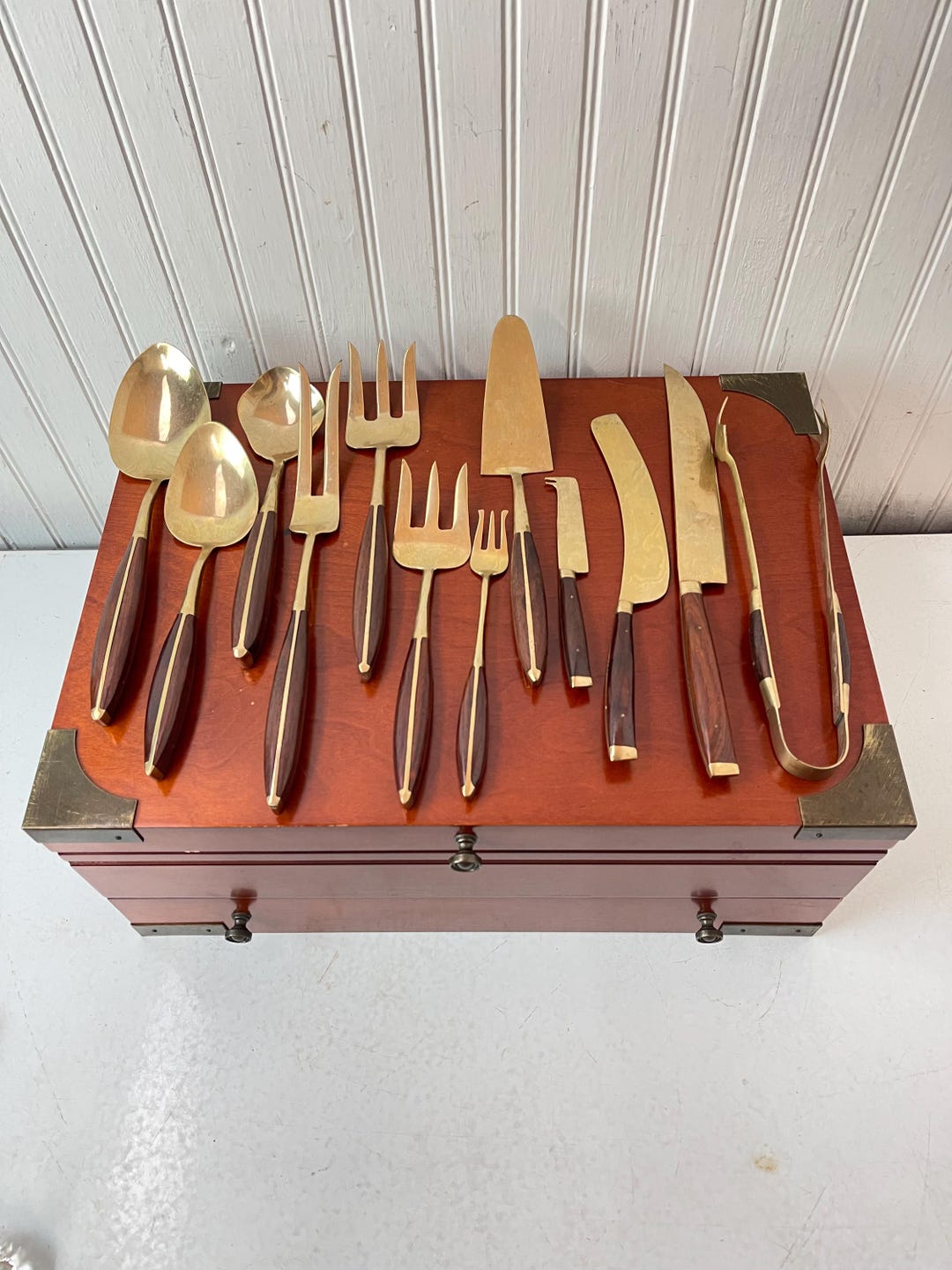 Brass Cutlery, Siam, Thailand, Silverware, Serving for 12, Flatware ...