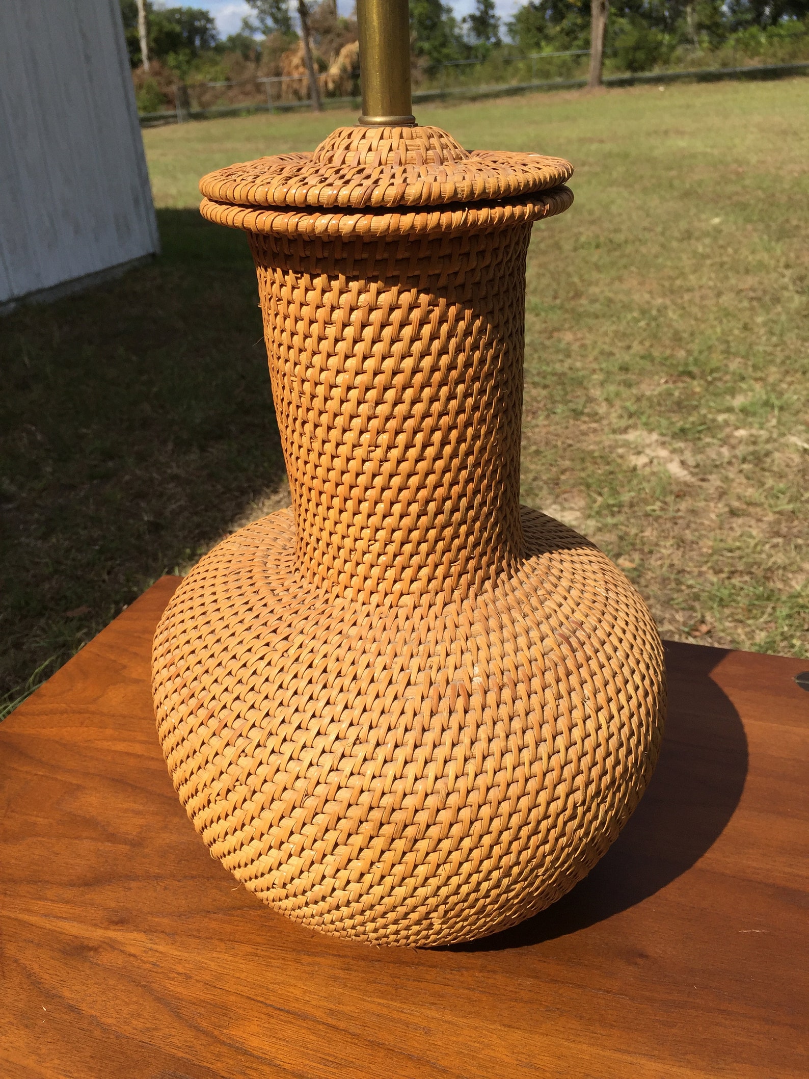 Vintage Wicker Lamp Wicker Light Retro Lamp Mid Century - Etsy