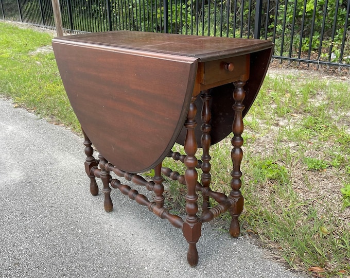Antique Gate Leg Drop Leaf Table, Mahogany Dining Table, Dark Table ...