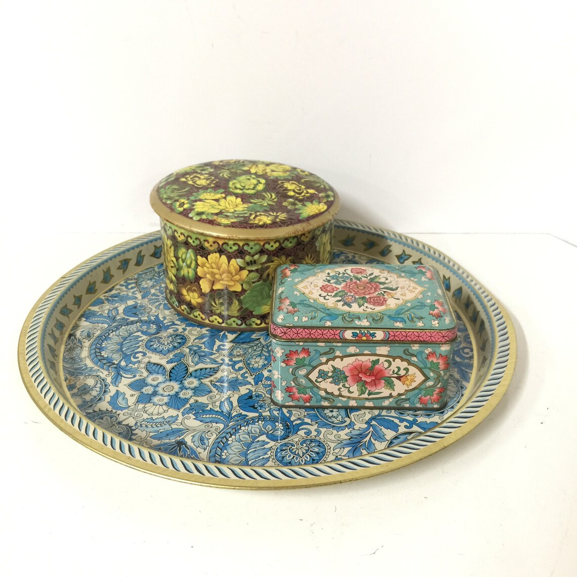 Vintage Tin Collection the Tin Boxes Floral Tins Tin Tray - Etsy