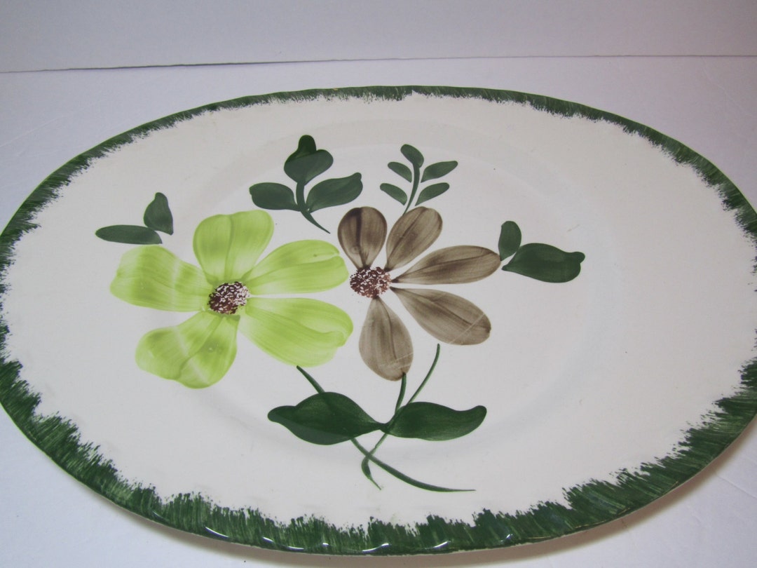 Blue Ridge Pottery, Green Briar Pattern, Serving Platter, Ceramic ...