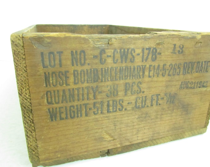 Antique Ammo Box, Military Crate, Wood Box, Vintage Crate, Wooden Crate ...