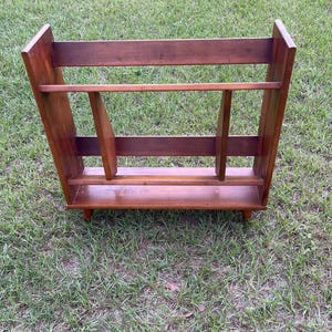 Vintage Book Shelf, Slant Front Bookcase, Furniture, MCM Book Shelf ...