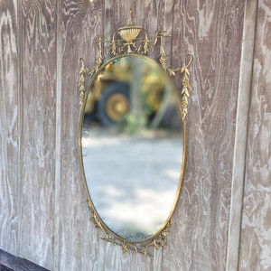 Antique Brass Mirror, Wall Mirror, Large Brass Mirror, Ornate Mirror ...