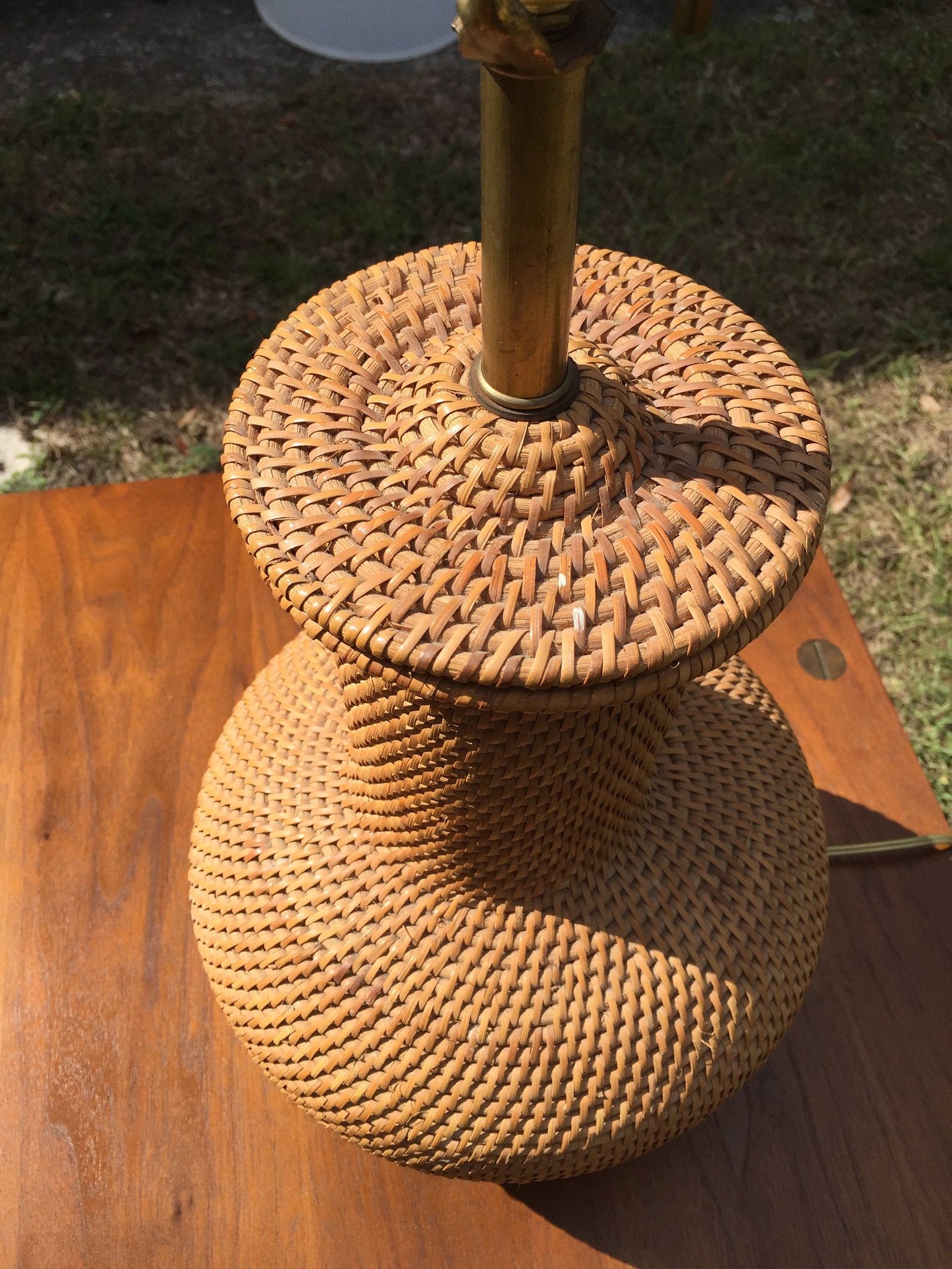 Vintage Wicker Lamp Wicker Light Retro Lamp Mid Century - Etsy