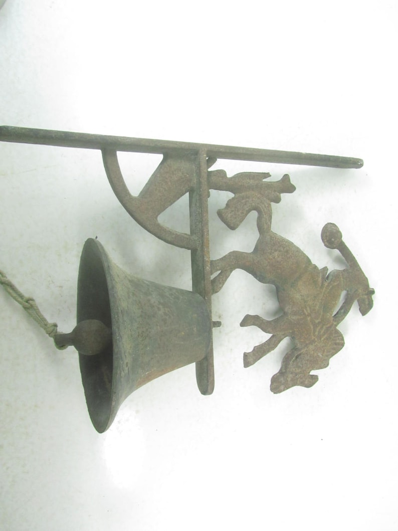Vintage Bell, Cowboy and Horse Wall Mount Bell, Dinner Bell, Farmhouse ...