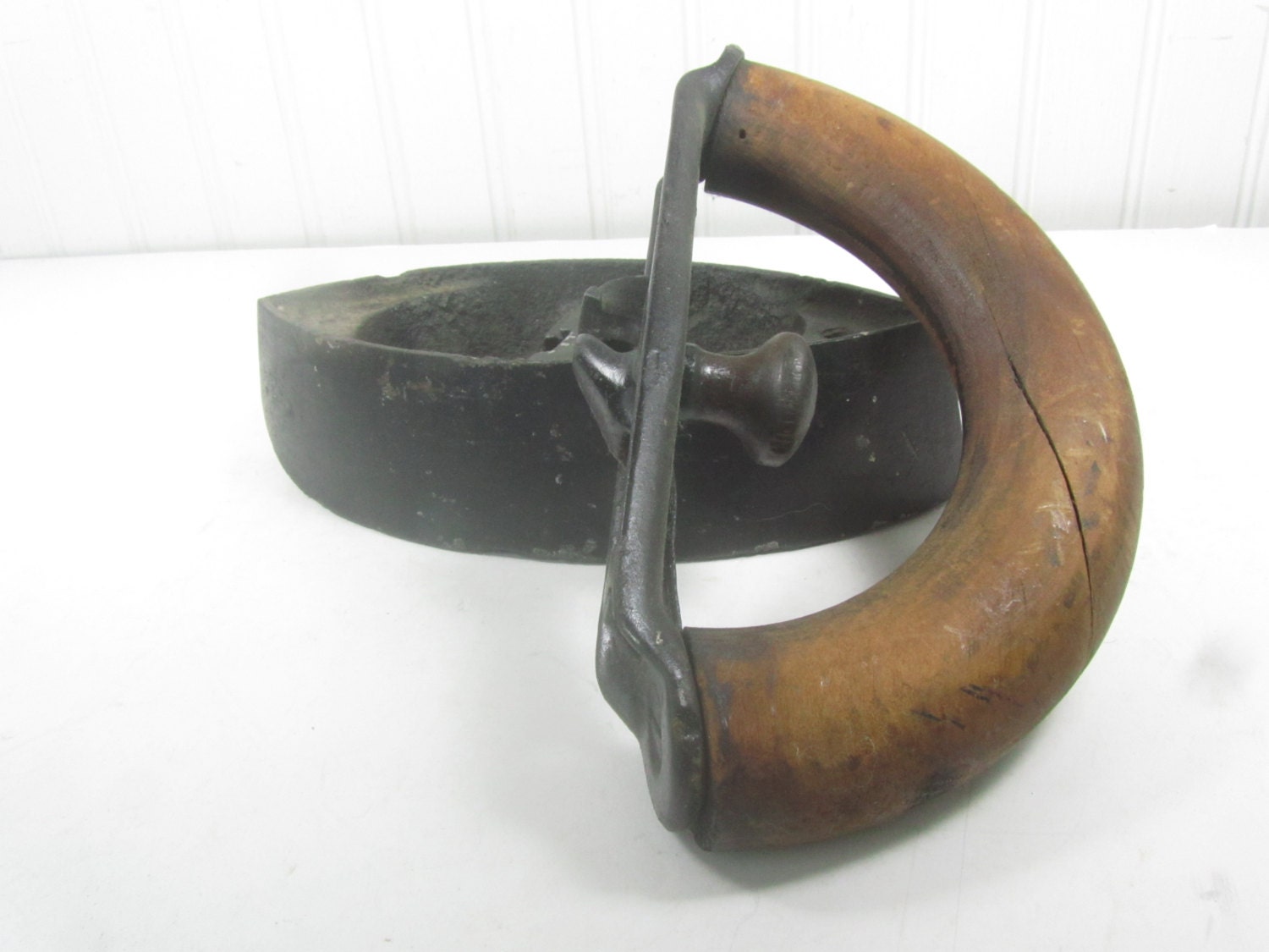 Antique Iron, Wood Handle Iron, Sad Iron, Primitive Iron, Farmhouse ...